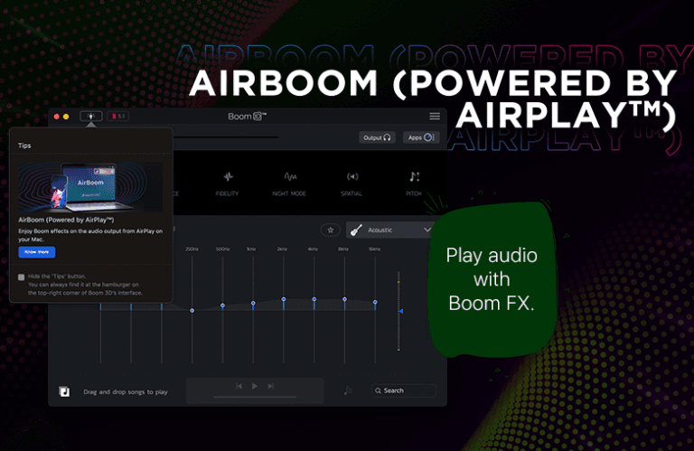 The AirBoom feature of Boom 3D: Experience wireless technology